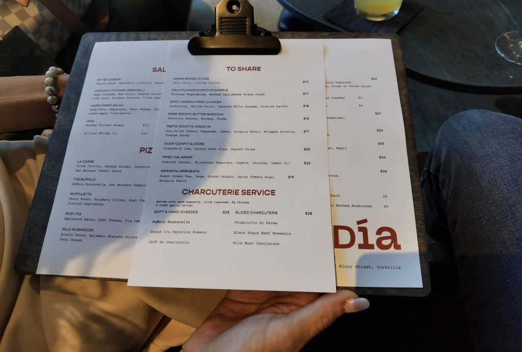 Food Dining Experience at Dia Restaurant - Canopy by Hilton Toronto ...
