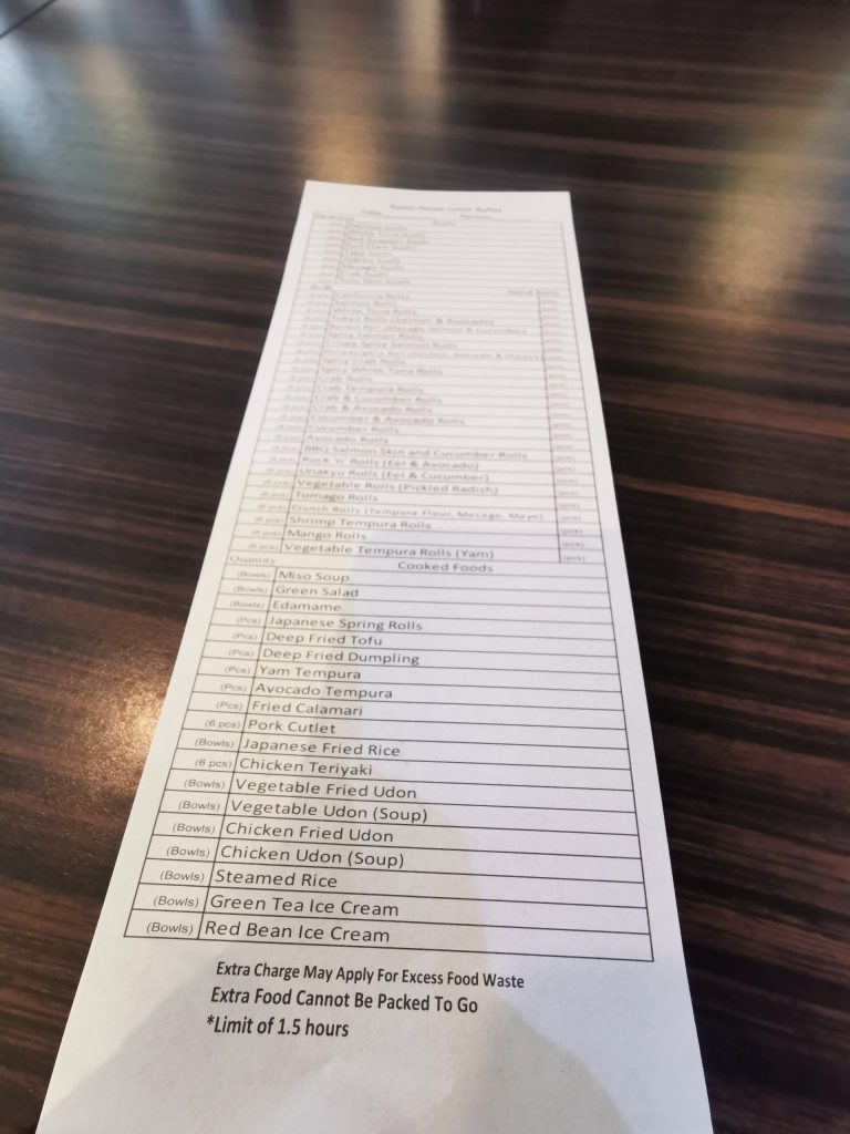 Kyoto House (All-You-Can-Eat) Lunch & Dinner Menus - Toronto, Ontario ...